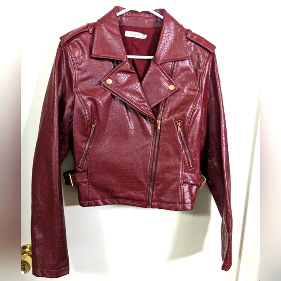 JustFab | Jackets & Coats | Gorgeous Red Faux Leather Jacket | Poshmark